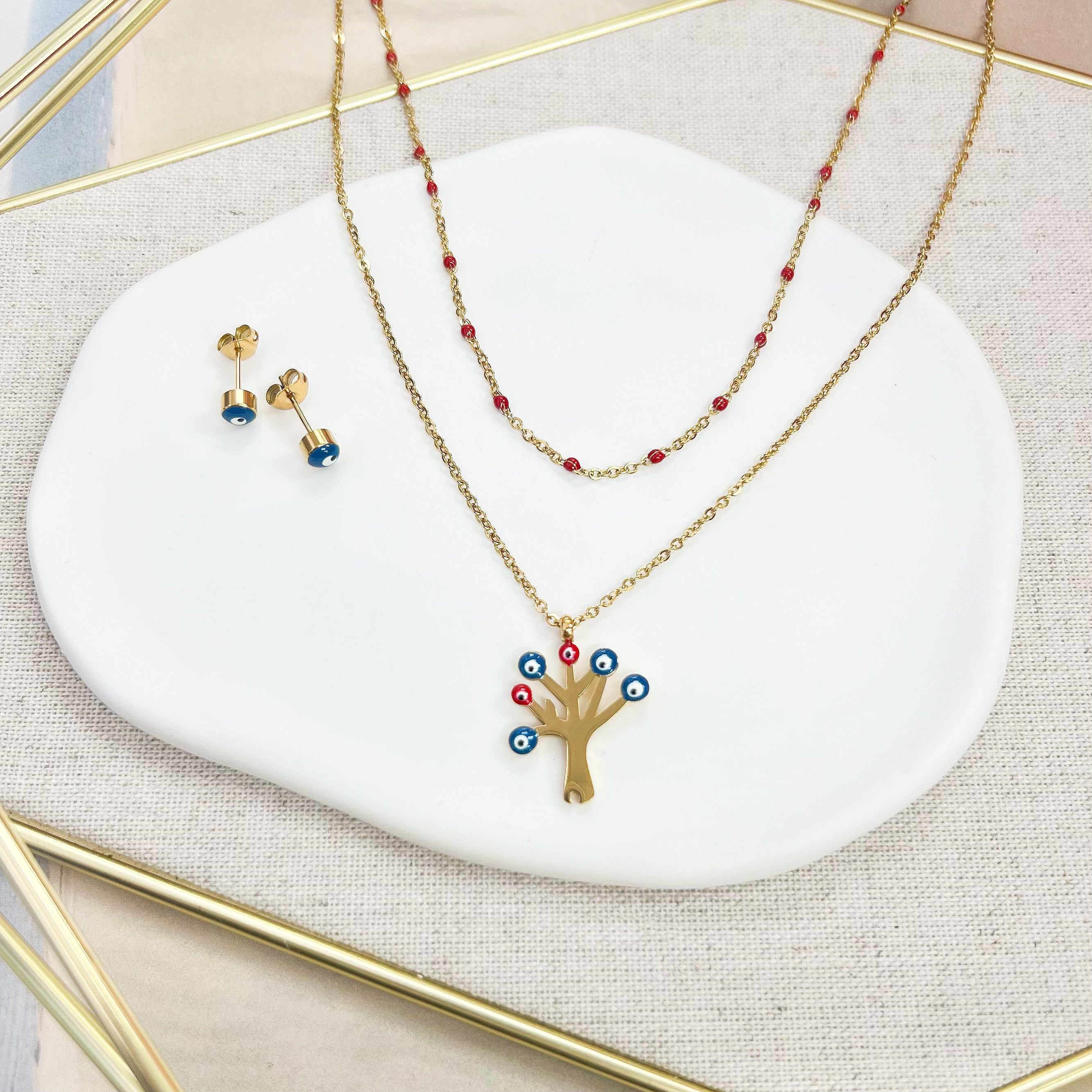 53S-468G GD TREE BLUE SET – Papillon PR