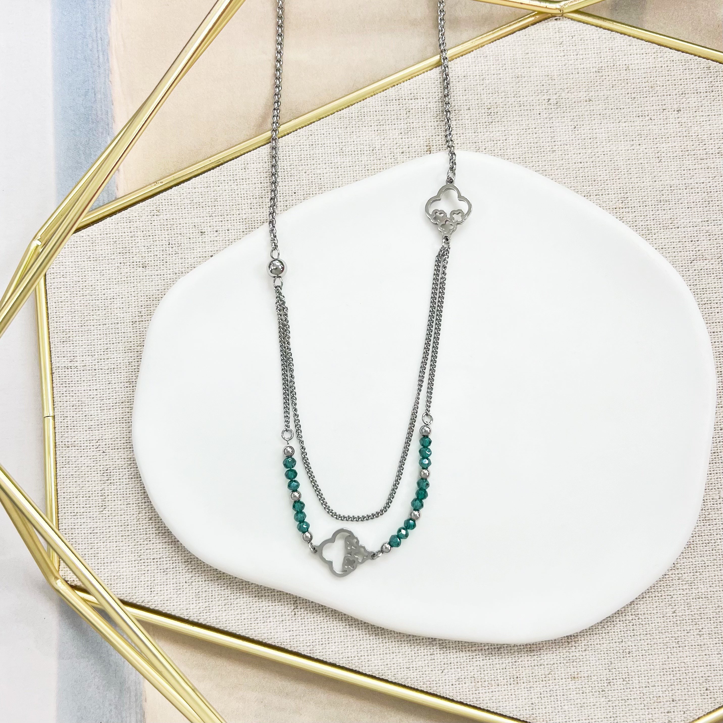 138N-202 SLV BLUE LYR NK – Papillon PR