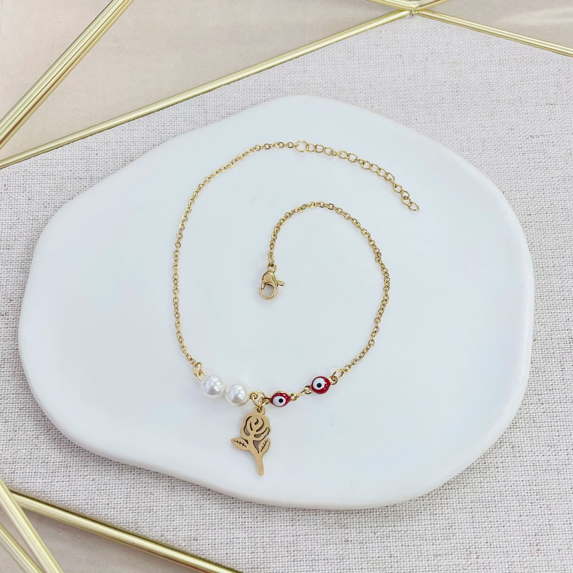 41ST-013G GD FLOWER ANKLE – Papillon PR